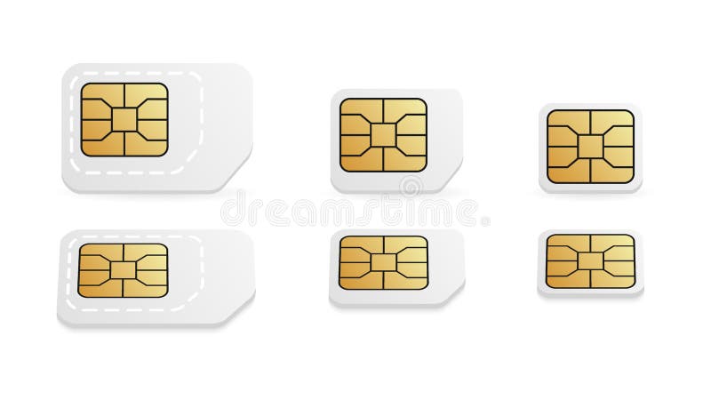 Standard Sim, Micro Sim and Nano Sim Stock Illustration - Illustration ...