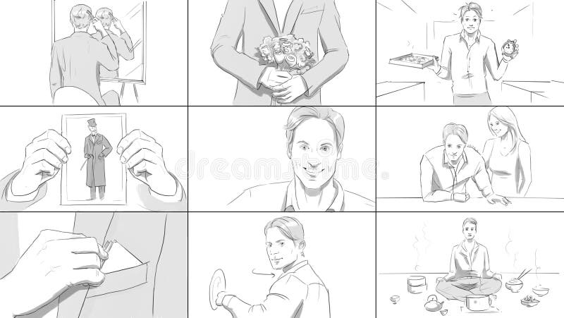 Storyboard about Man Cooking Stock Illustration - Illustration of ...
