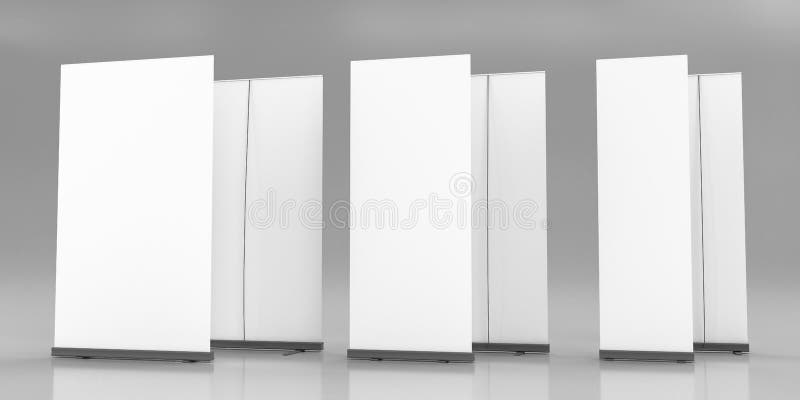 Different Size Blank Promo Rollup Stand Display Template Isolated for ...
