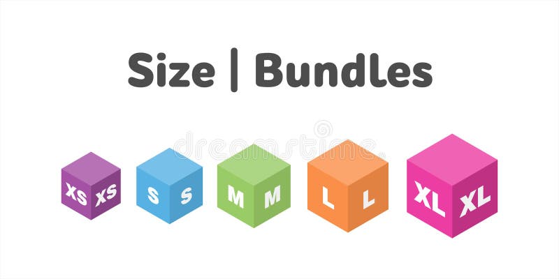 Different Size Bundle Icons Set. Literal Measurement Symbol Vector ...