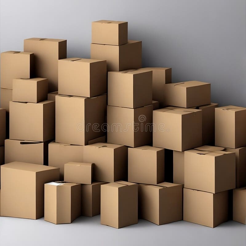 Different Size Cardboard Boxes Stock Illustration - Illustration of ...