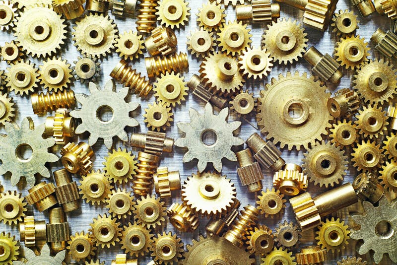 Brass Cog Wheels, Steampunk Background Stock Image - Image of business ...