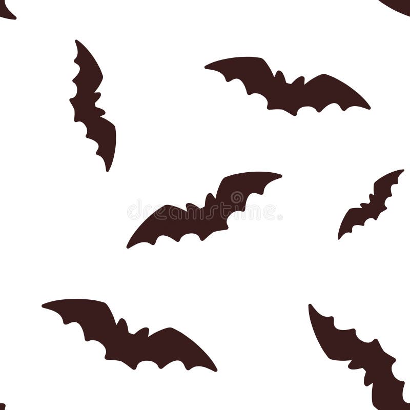 Different Size Drawn Bats Seamless Isolated Pattern Stock Illustration ...