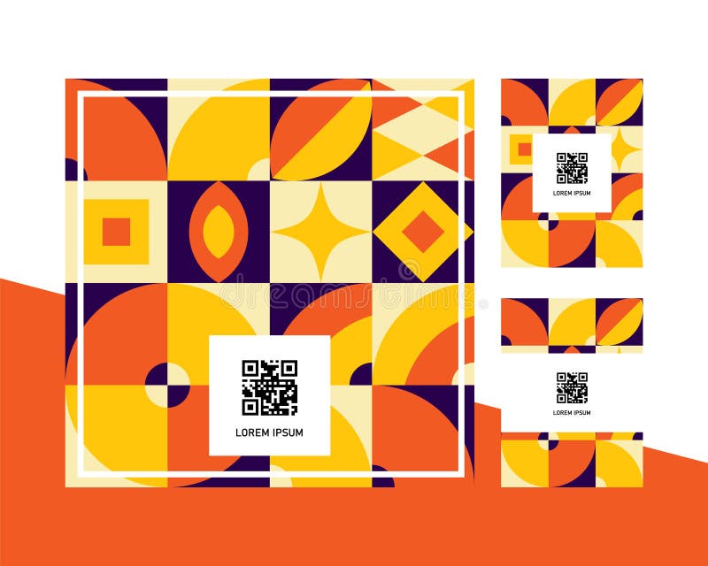 Geometric Qr Code Label Design Stock Vector - Illustration of scan ...