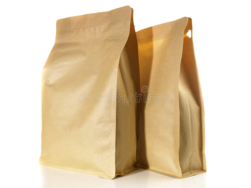 Different Size Paper Bags Isolated on White Background Stock Image ...