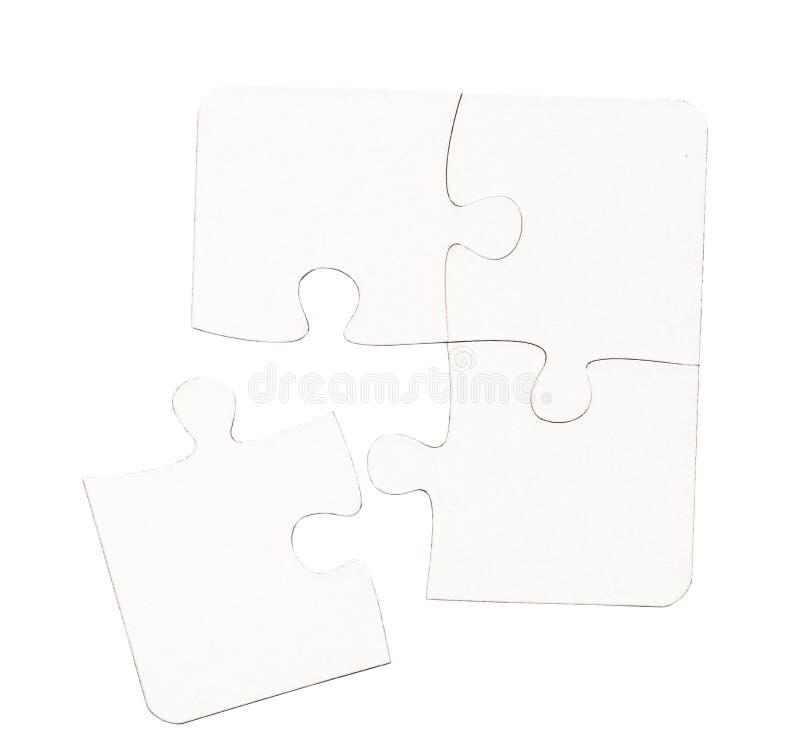 Different Size Pieces of White Puzzle on a Table Stock Image - Image of ...