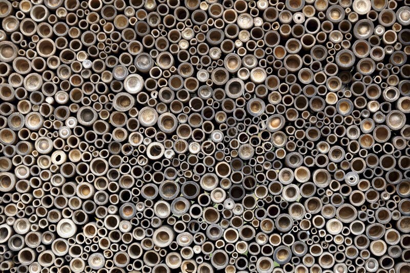 Bamboo, Round Hole and the Wall Stock Photo - Image of texture, fence ...