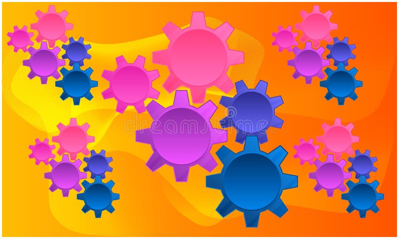 Different Size of Working Gears on Abstract Background Stock Vector ...