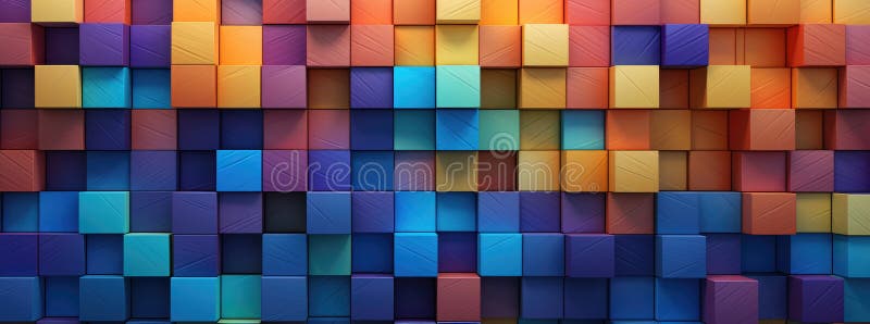 Different Sized Colored Blocks in a Colorful Pattern Stock Illustration ...