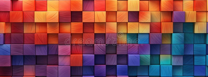 Different Sized Colored Blocks in a Colorful Pattern Stock Illustration ...