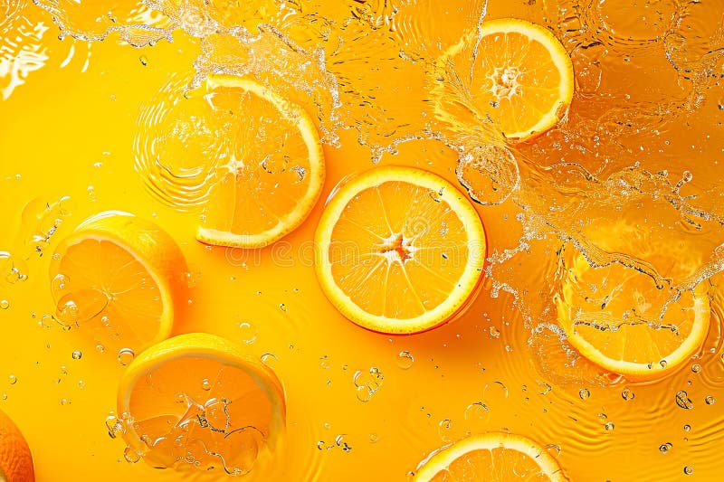 Different Sized Round Orange Slices Float Stock Photo - Image of ...