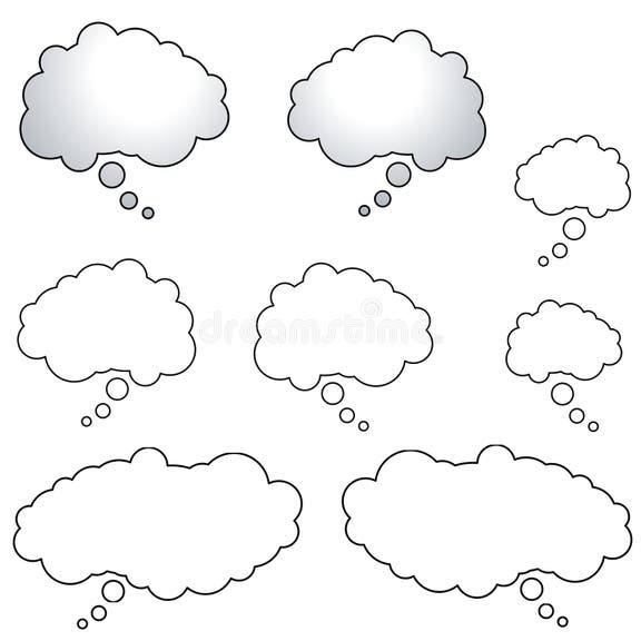 Different Sized Thought Bubbles Stock Illustration - Illustration of ...