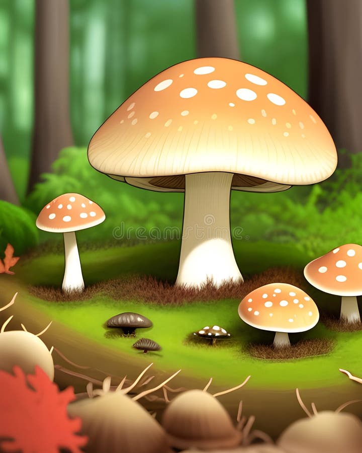 Different sized Toadstools stock illustration. Illustration of cartoon ...