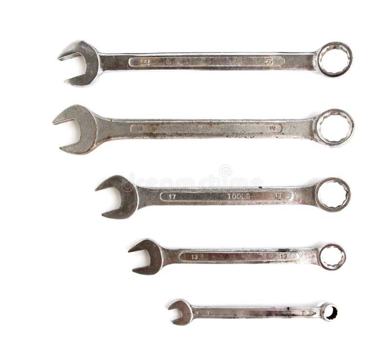 Different Sizes Chrome Vanadium Wrenches Stock Image - Image of ...