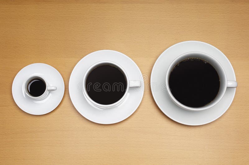 Different Sizes of Coffee Cups Stock Image - Image of horizontal ...
