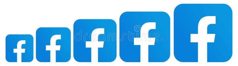 Different Sizes Facebook Logo. Squared Coloured Editorial Stock Photo ...