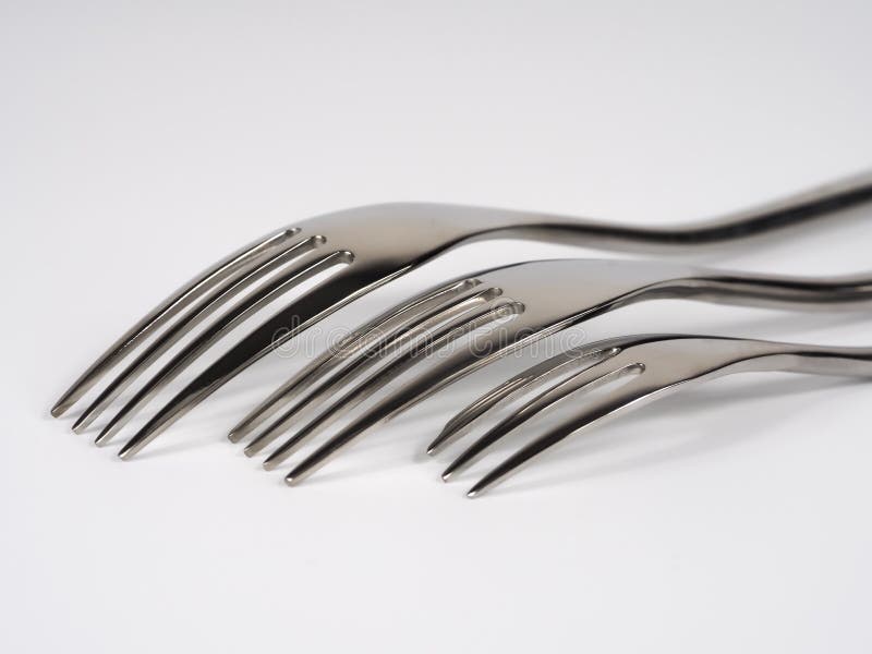 Different Sizes of Noble Forks Stock Image - Image of silver, catering ...
