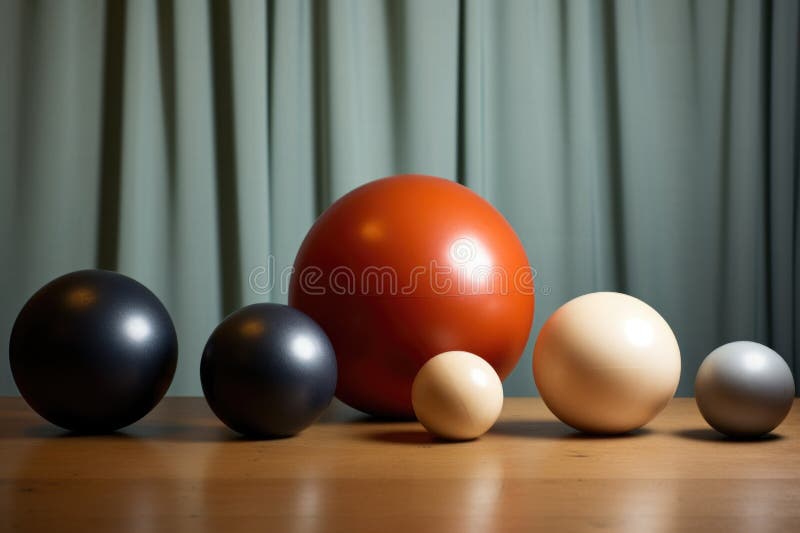 Different Sizes of Pilates Balls in a Studio Stock Image - Image of ...