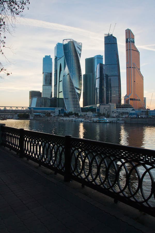 Different Skyscrapers at Night Stock Image - Image of hotel, evening ...