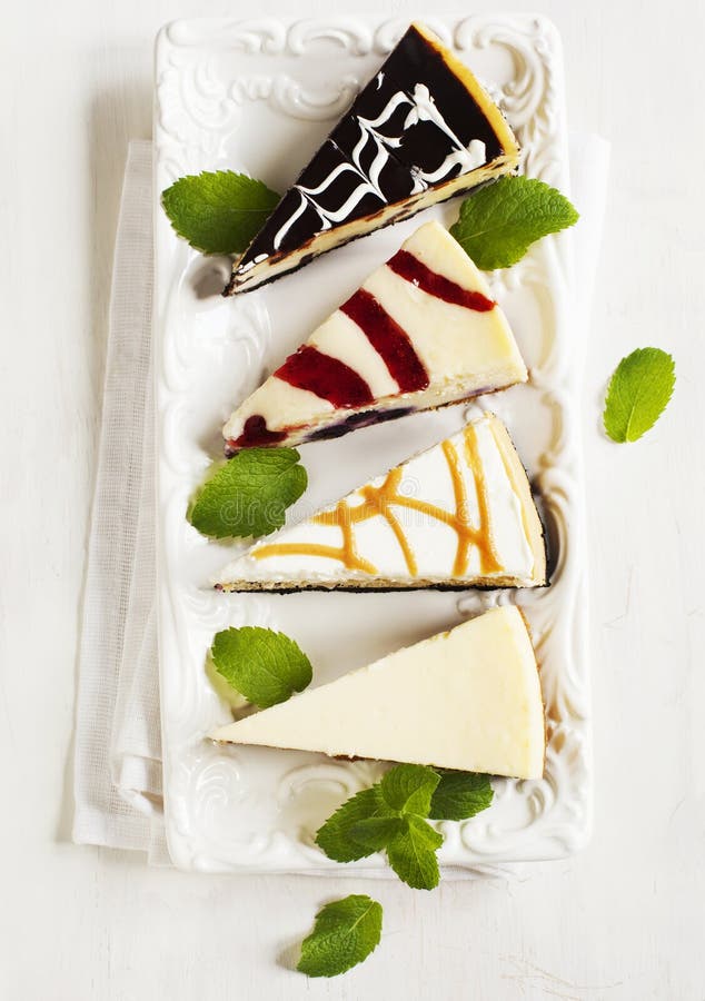Different Slices of Cheesecake Stock Photo - Image of slice, creamy ...