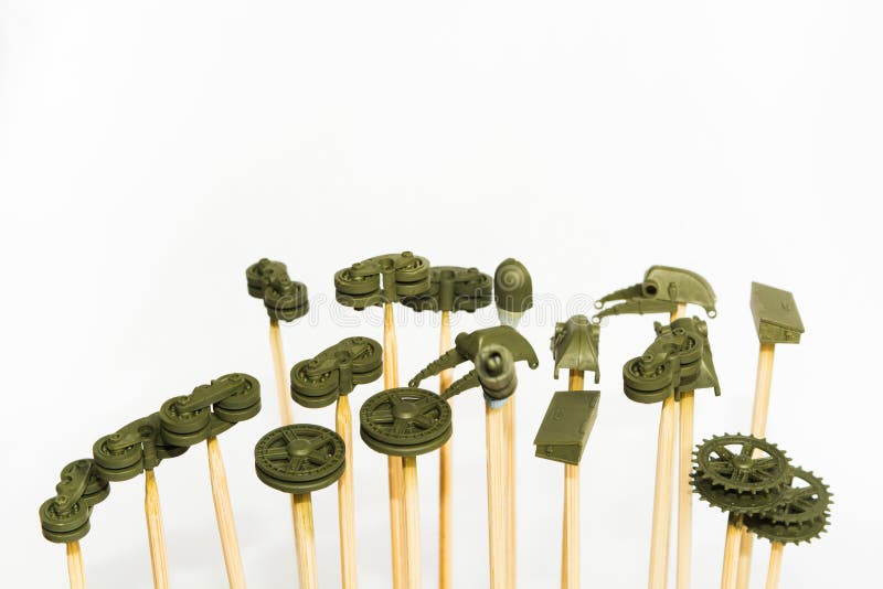 Different Small Plastic Details for Scale Model are Drying on St Stock ...