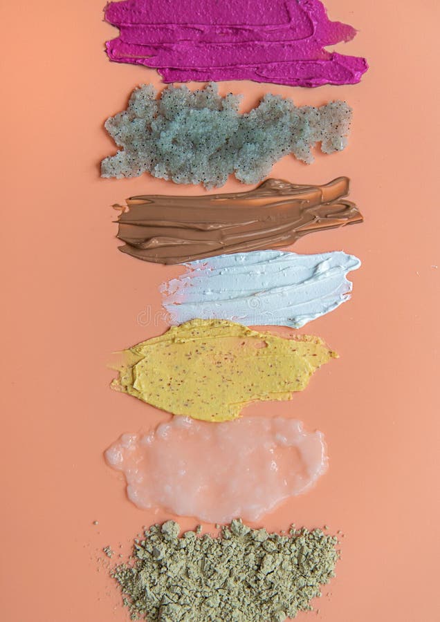 Different Smears of Cosmetics. Selective Focus. Wet. Stock Image ...