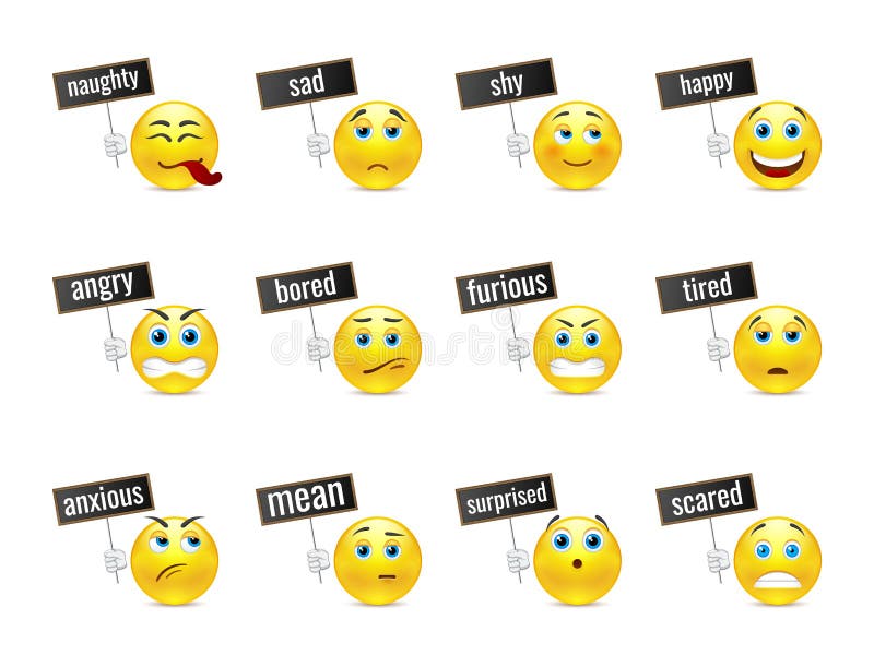 Different smiles emotions stock illustration. Illustration of emotion ...