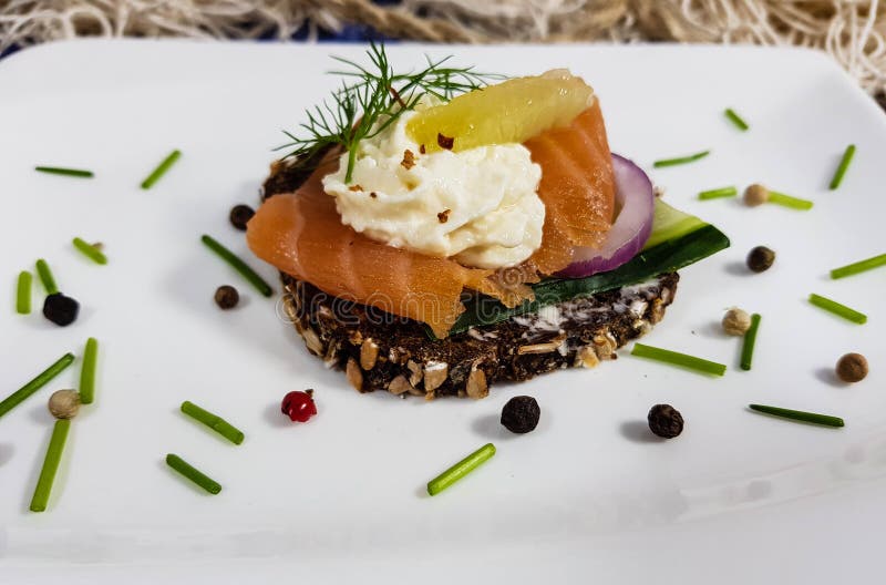 Smoked fish canapes stock photo. Image of cuisine, fillet - 202052032