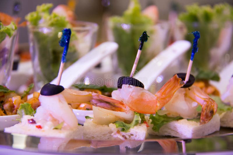 Snacks for Cocktail Party Snacks for Cocktail Party Stock Image - Image ...