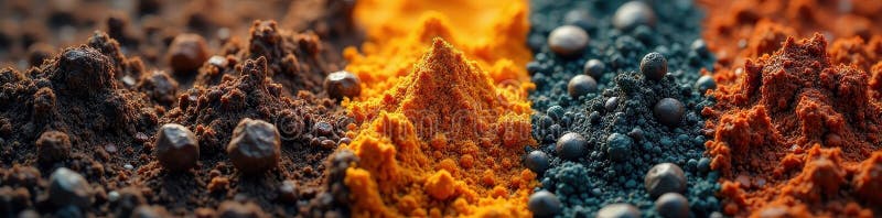 Different Soil Types Contrasted Showing Texture Variations Dark Natural ...