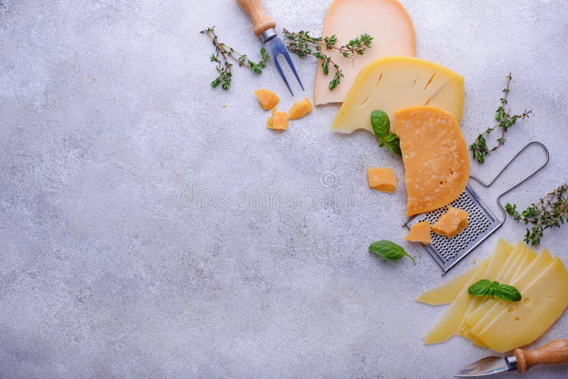 Parmesan, Cheddar, Gouda and Maasdam Cheese Stock Image - Image of ...