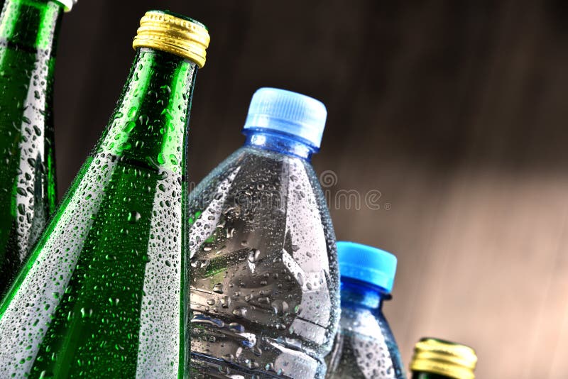 Different Sorts of Bottles Containing Mineral Water Stock Image - Image ...