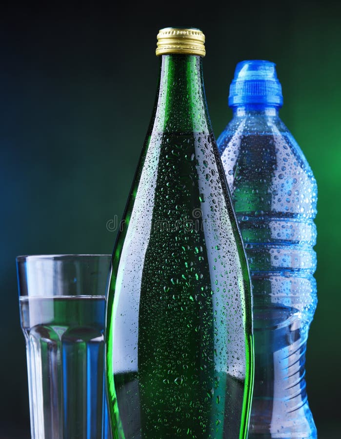 Different Sorts of Bottles Containing Mineral Water Stock Photo - Image ...