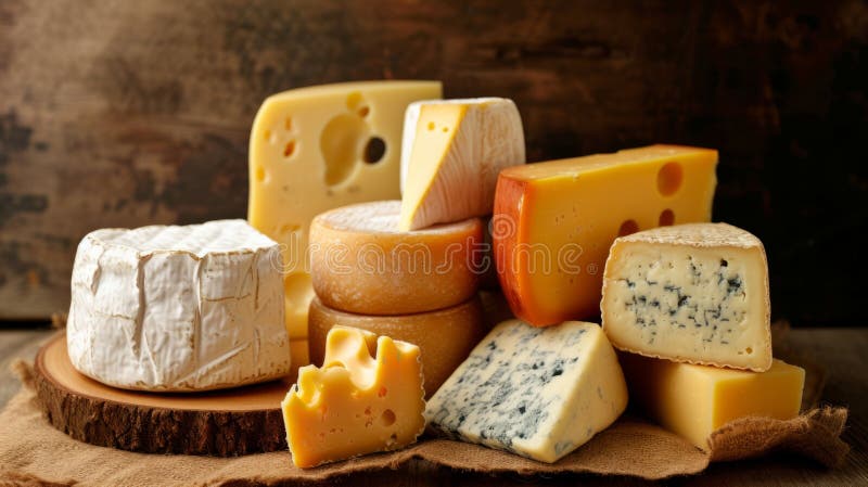 Different Sorts of Cheese Set. Cheese Platter with Various Cheese Stock ...