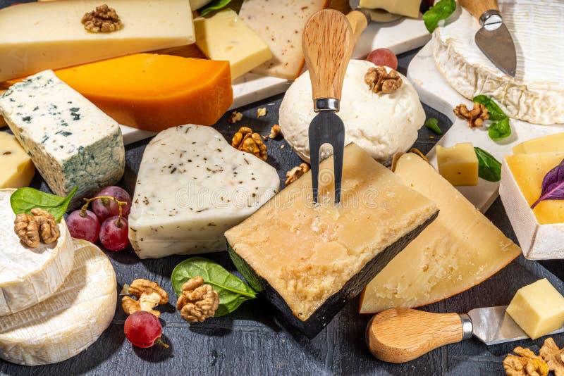 Different sorts of cheese stock image. Image of cheese - 261418395