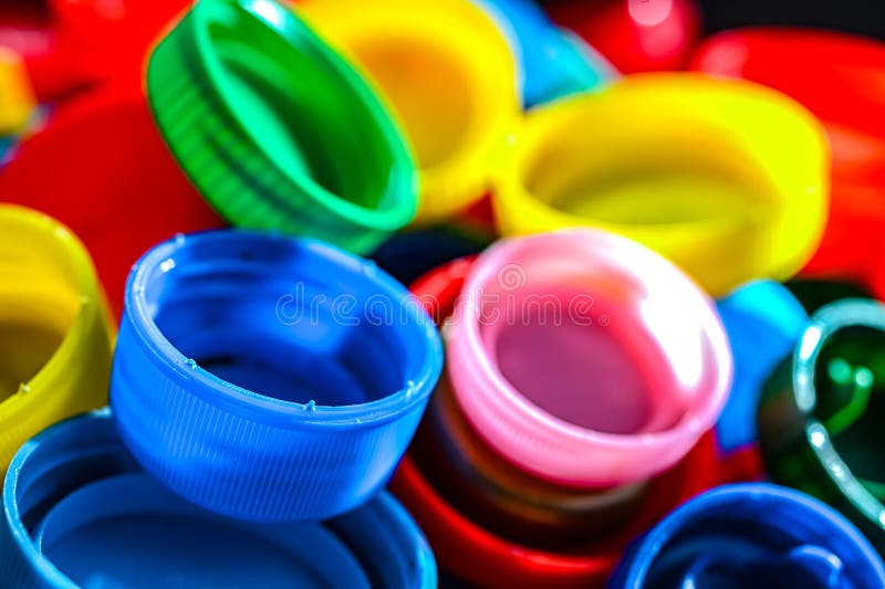 Different Sorts of Colorful Plastic Bottle Caps. Recycling Stock Image ...