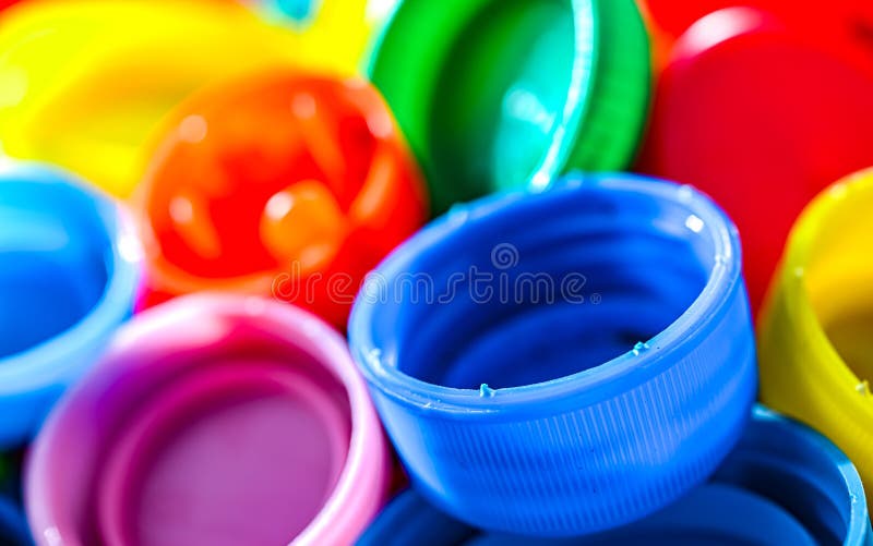 Different Sorts of Colorful Plastic Bottle Caps. Recycling Stock Image ...