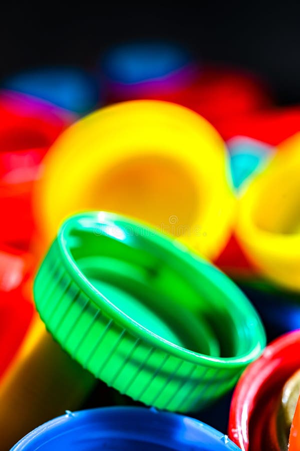 Different Sorts of Colorful Plastic Bottle Caps. Recycling Stock Image ...