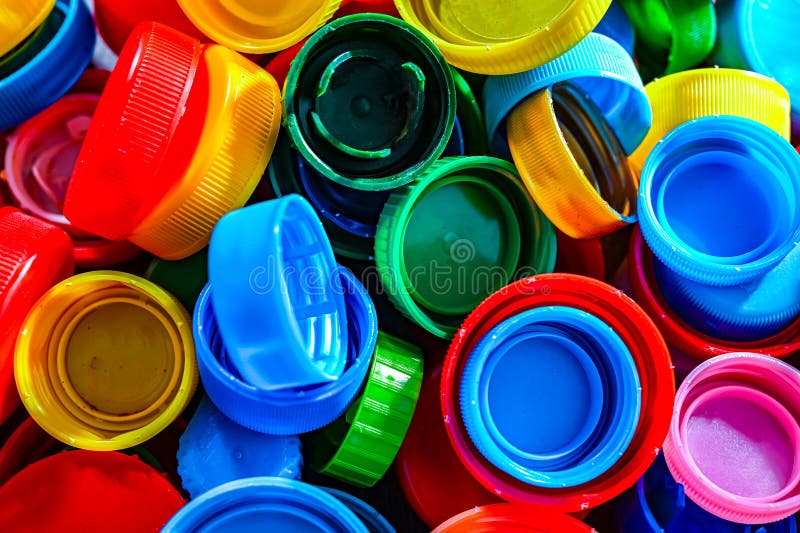Different Sorts of Colorful Plastic Bottle Caps. Recycling Stock Image ...