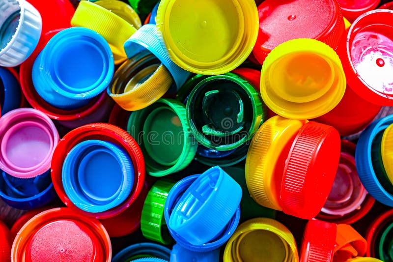 Different Sorts of Colorful Plastic Bottle Caps. Recycling Stock Image ...