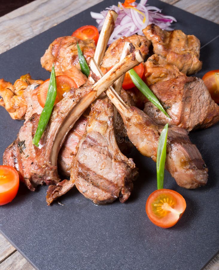 Different Sorts of Grilled Meat Stock Image - Image of beef, delicious ...