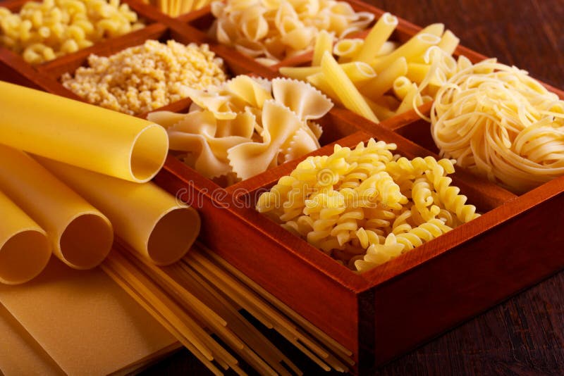 Different sorts of pasta stock photo. Image of penne - 109082098