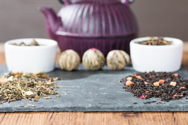 Different Sorts of Tea Leaves Stock Image - Image of black, green: 50292579