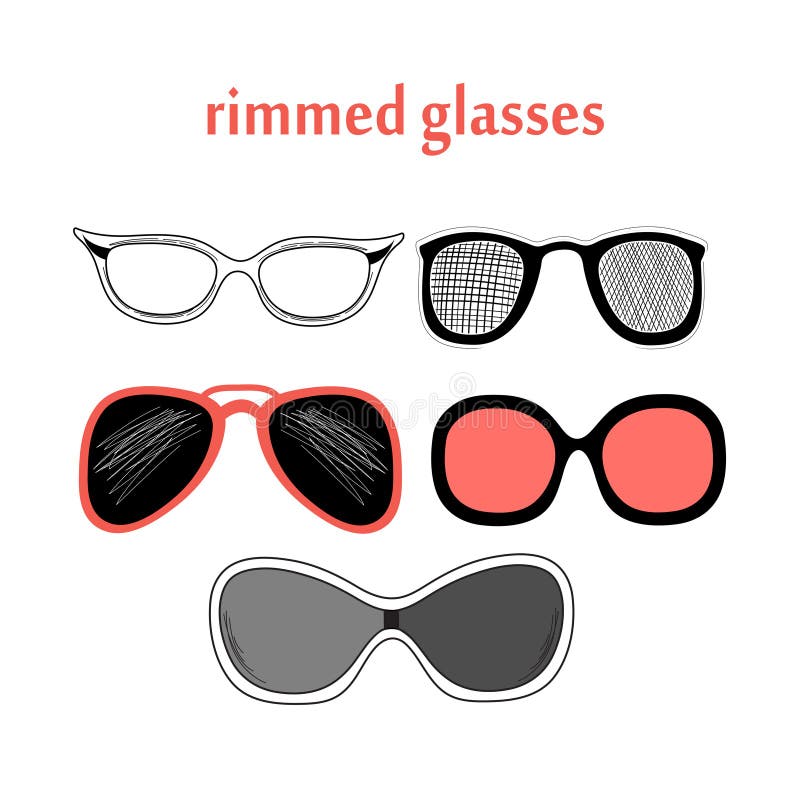 Different spectacle frames stock vector. Illustration of ophthalmology ...