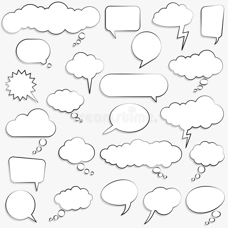 Different Speech Bubbles Collection Stock Vector - Illustration of ...