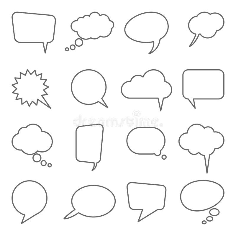 Different Speech Bubbles Collection Stock Vector - Illustration of ...