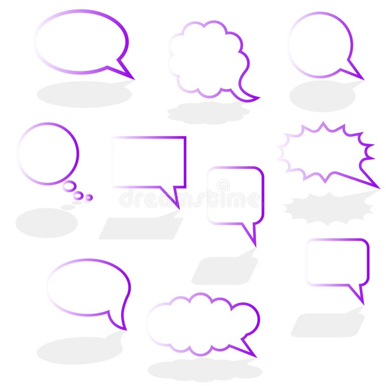 Different Speech Bubbles in Gradient. Comic Book Bubbles Stock Vector ...