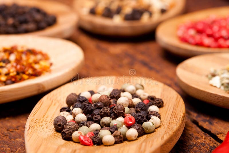 Different spices stock image. Image of spoon, flavour - 24966871
