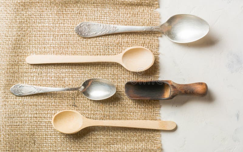 Set of Different Spoons and Forks Stock Photo - Image of shine, eating ...
