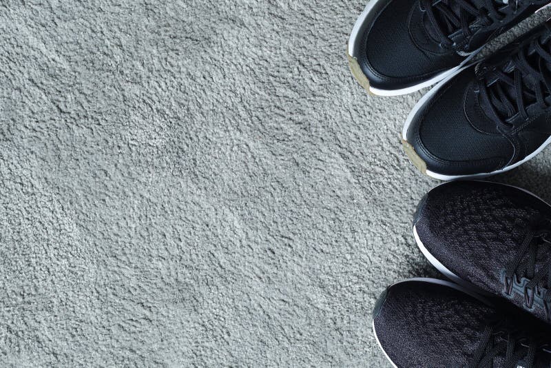 Top View Background with Different Sport Shoes Stock Image - Image of ...